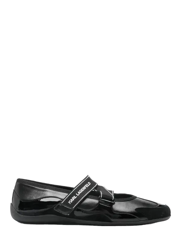 Karl Lagerfeld Altia Cross-strap Ballet Flats - Black