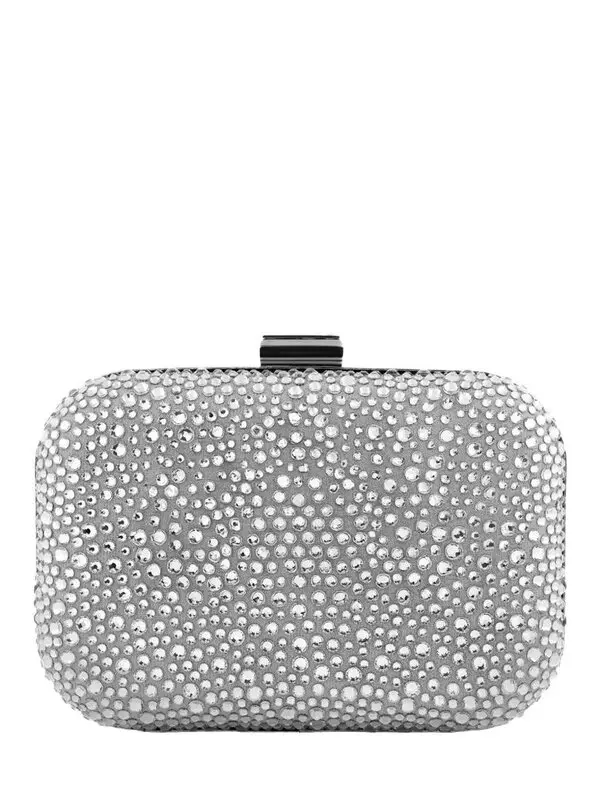 GEMY MAALOUF Crystal-embellished Crepe Clutch - Silver
