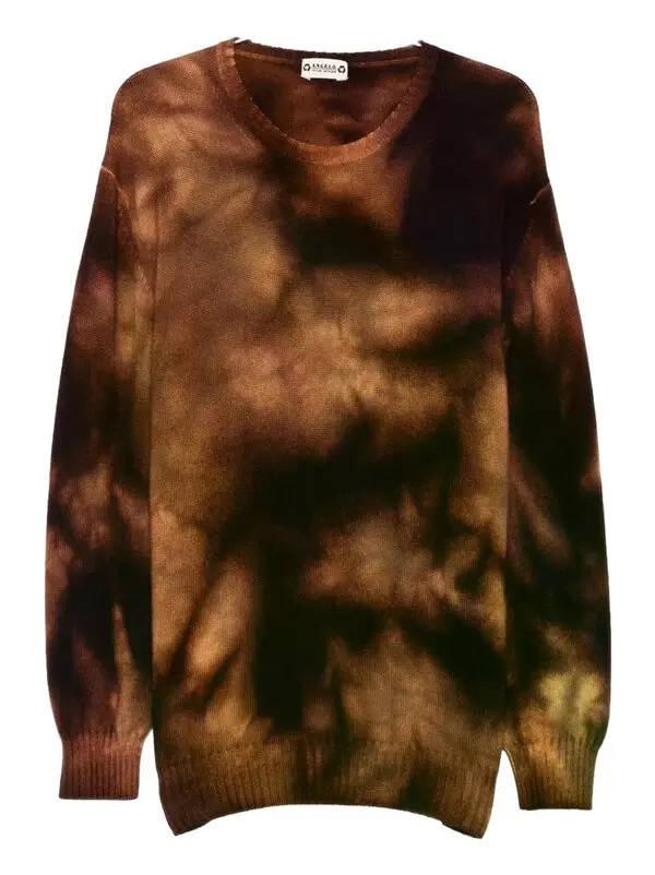 A.N.G.E.L.O. VINTAGE CULT Tie-dye Crew-neck Top - Brown