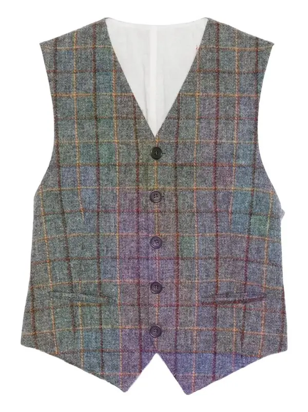 ROMEO GIGLI 1990s Checked Waistcoat - Grey