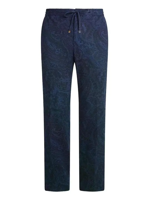 Etro Paisley-motif Trousers - Blue