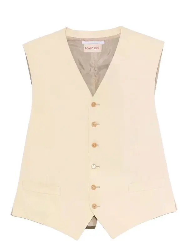 ROMEO GIGLI 1990s Paneled Waistcoat - Neutrals