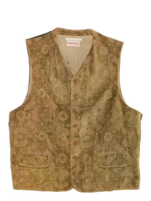 ROMEO GIGLI 1990s Patterned Waistcoat - Neutrals