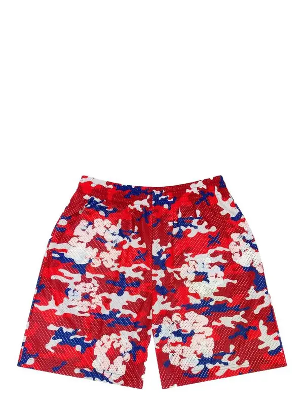 DENIM TEARS Camo Wreath Mesh Shorts - Red