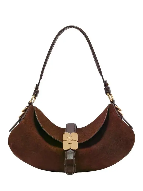 GANNI Logo-plaque Shoulder Bag - Brown