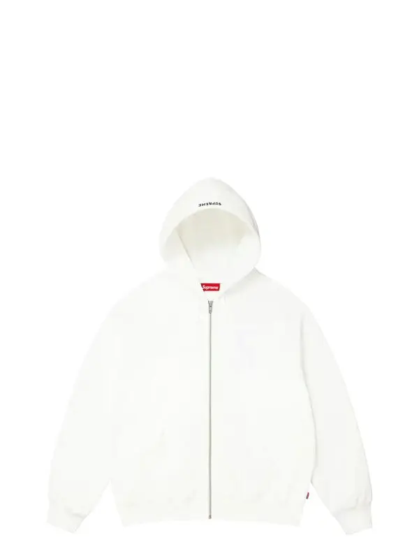Supreme Logo Zip-up Hoodie - White