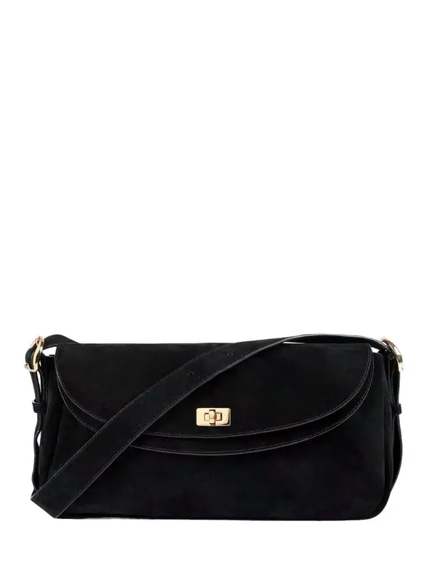 Sandro Le Mambo Suede Shoulder Bag - Black