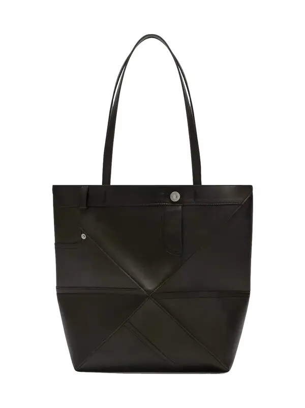 Loewe Puzzle Fold Leather Tote - Black