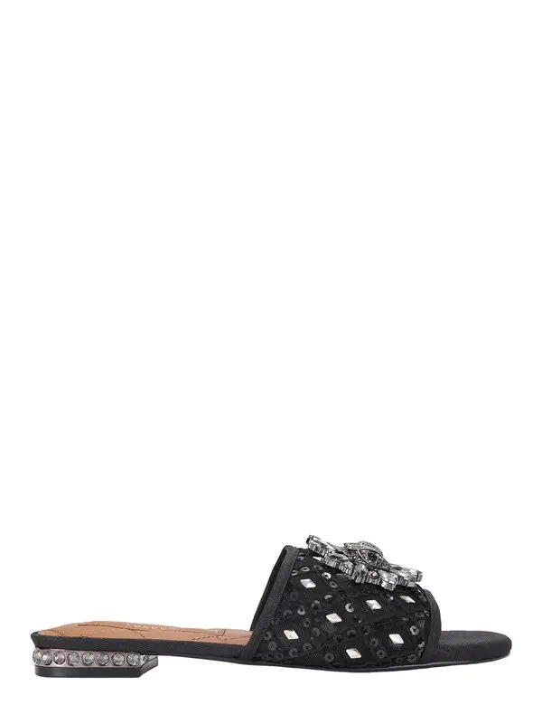 Kurt Geiger Chelsea Embellished Flat Sandals - Black