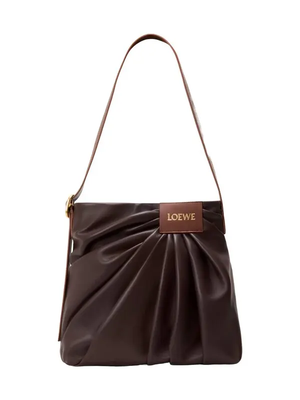 Loewe Leather Draped Tote Bag - Brown