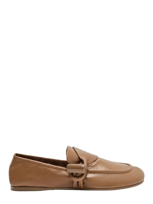 Loewe Leather Toggle Loafers - Brown