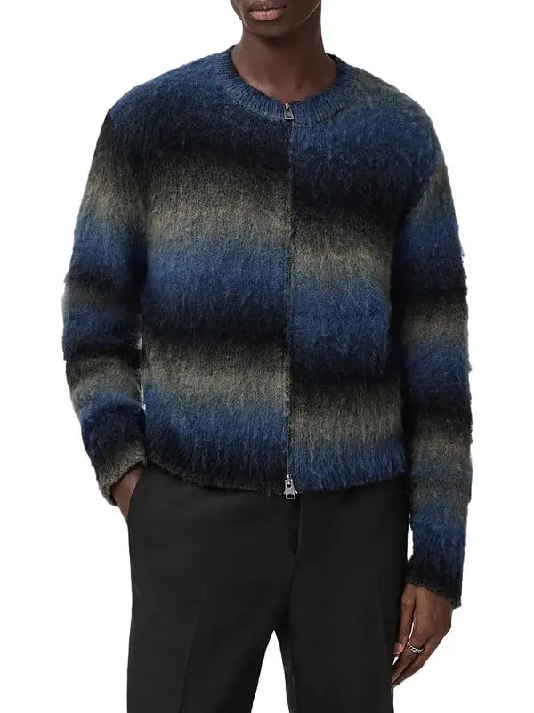 ALLSAINTS Halley Cardigan Sweater - Blue/grey/black