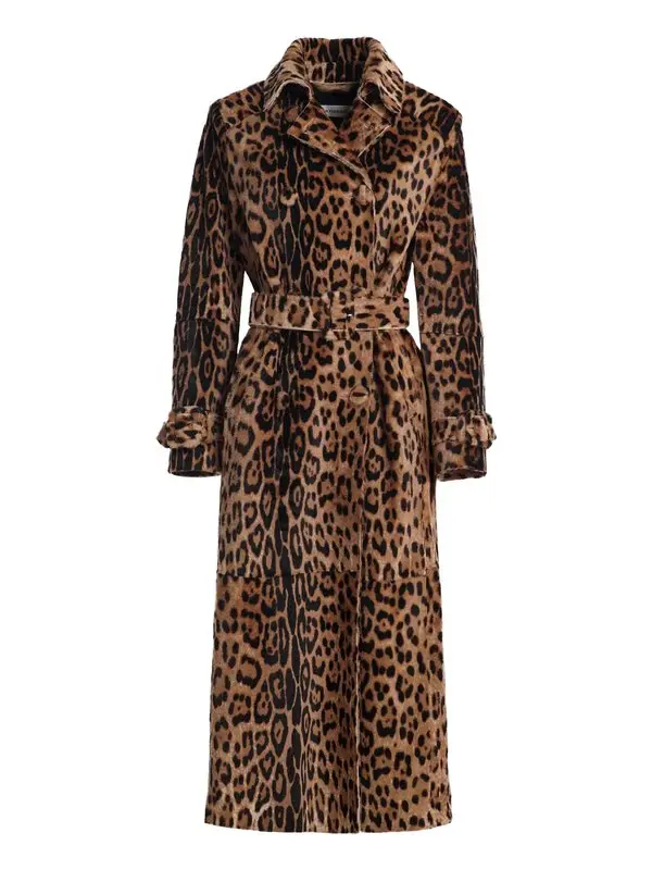 Nour Hammour Ponyhair Tate Coat - Leopard