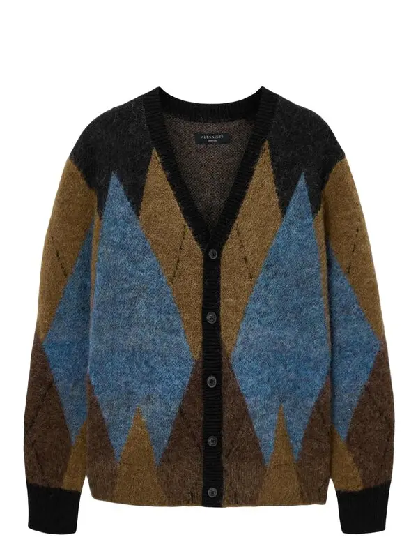 ALLSAINTS Jacquard Bernie Cardigan - Brown