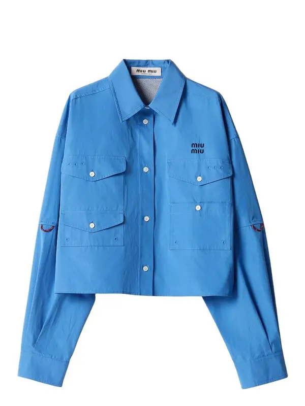 Miu Miu Poplin Shirt - Periwinkle Blue