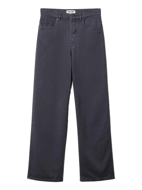 Miu Miu Relaxed Fit Denim Pants - Smoky Gray