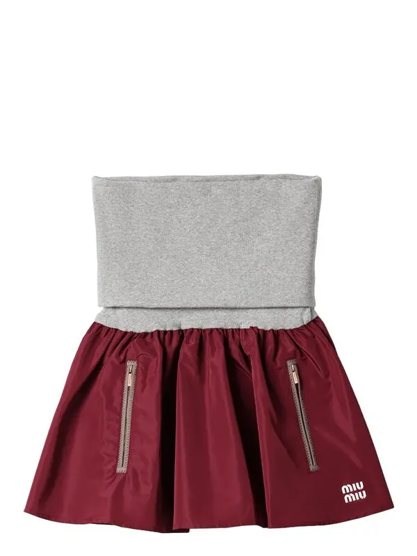 Miu Miu Technical Fabric Mini Skirt - Amaranth/gray
