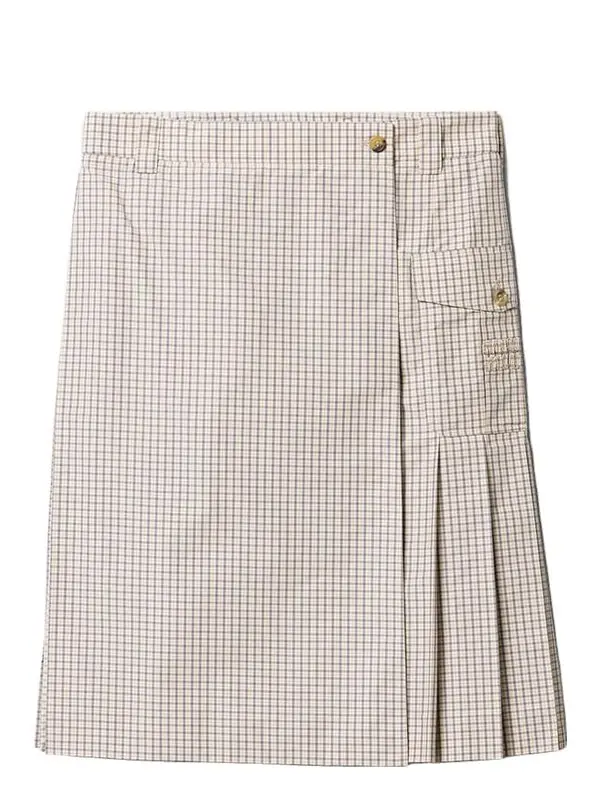Miu Miu Checked Technical Fabric Skirt - Sand Beige
