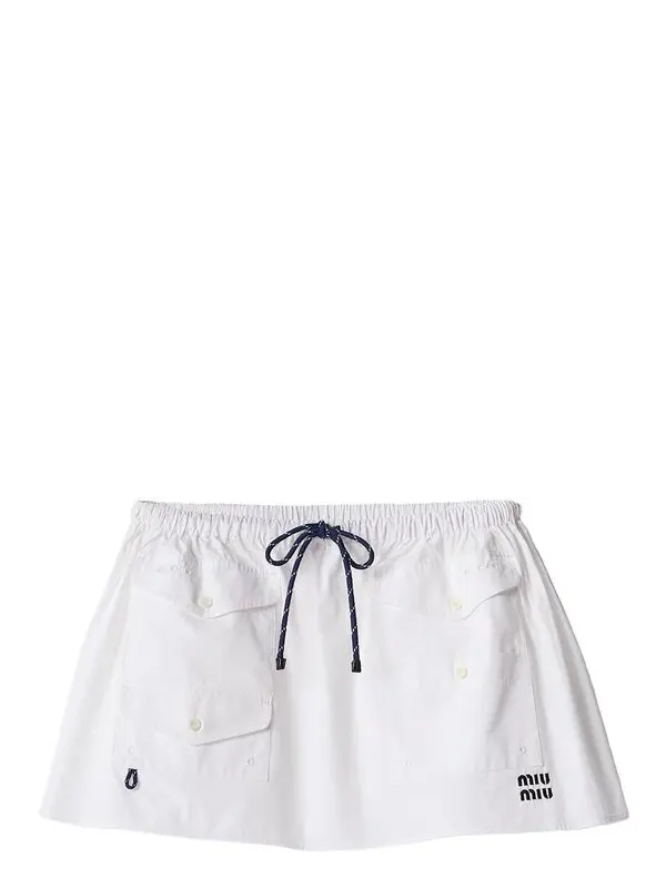 Miu Miu Poplin Mini Skirt - White