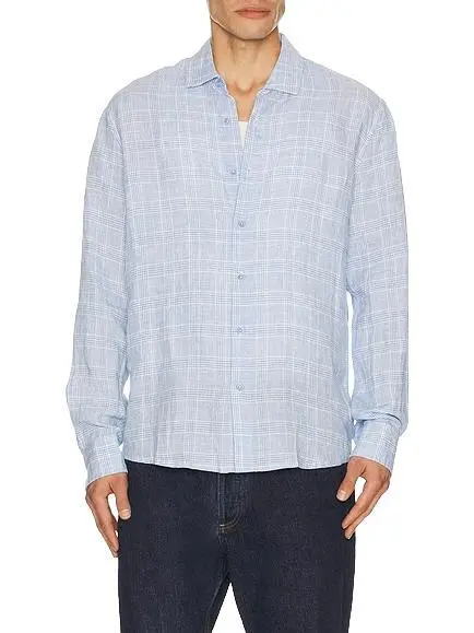 Onia Linen Long Sleeve Shirt - Blue Multi