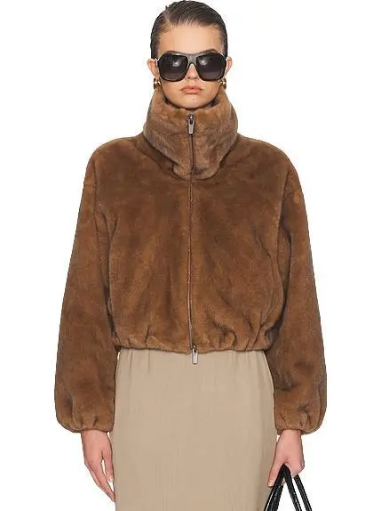 A.L.C. Hazel Faux Fur Jacket - Camel