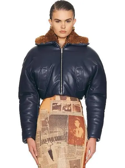 Atlein Cropped Aviator Jacket - Prusse