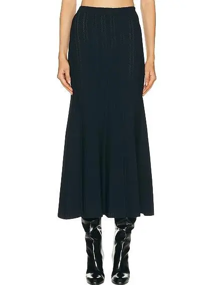 Adam Lippes Lyra Knit Skirt - Navy