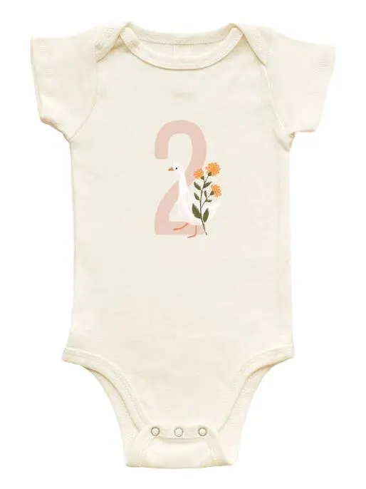 TENTH & PINE Monthly Milestone Short Sleeve Organic Baby Bodysuit - Nine Months