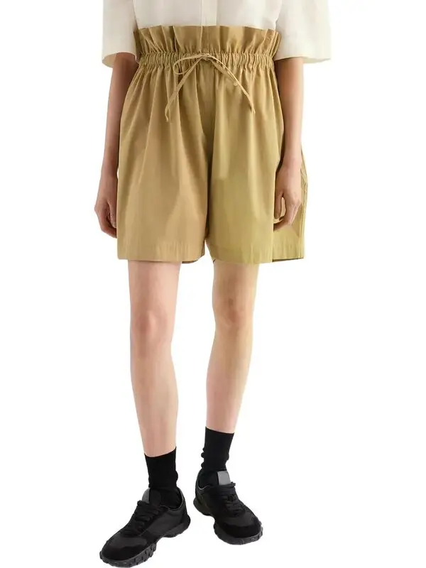 JIL SANDER Drawstring Cotton Poplin Shorts - Neutrals