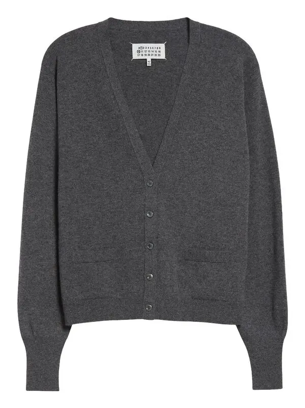 MAISON MARGIELA Virgin Wool Cardigan - Dark Grey