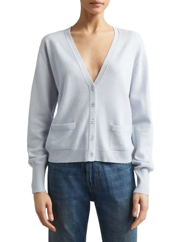 MAISON MARGIELA Virgin Wool Cardigan - Pale Blue