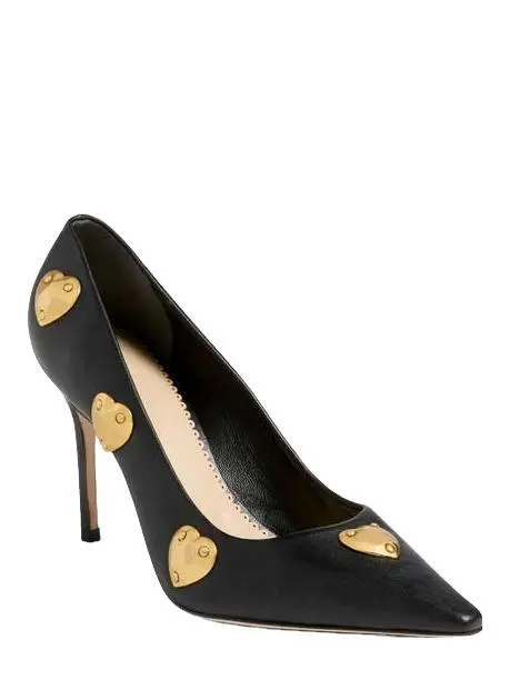 Cinq À Sept Luna Embellished Hearts Pump - Black/gold