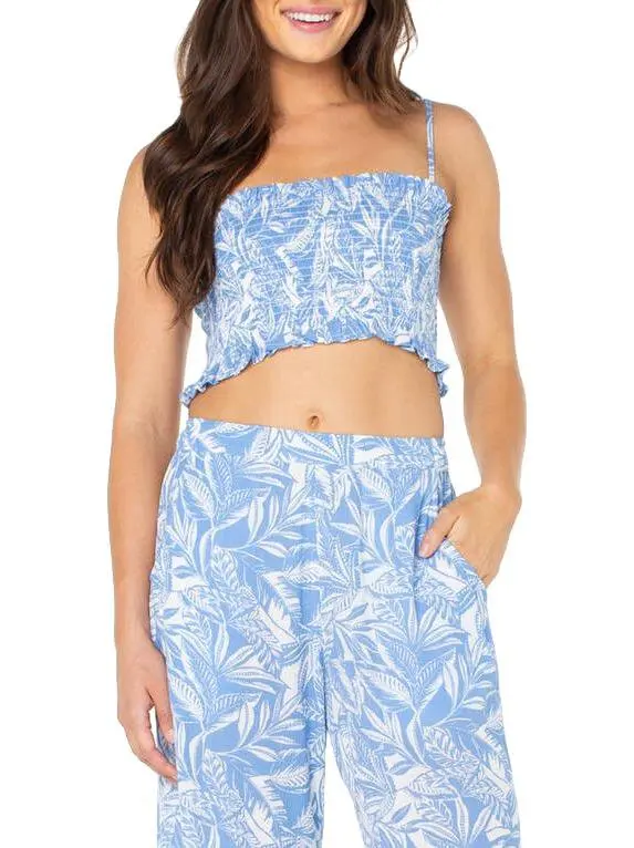 Roxy Smocked Crop Top - Silver Lake