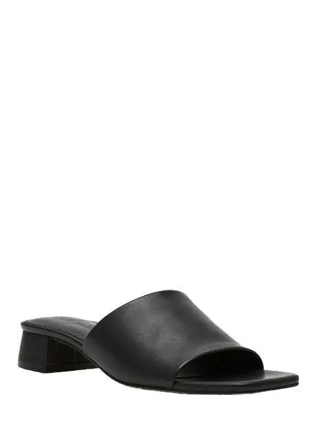 Steve Madden Montgomery Block Heel Sandal - Black Leather