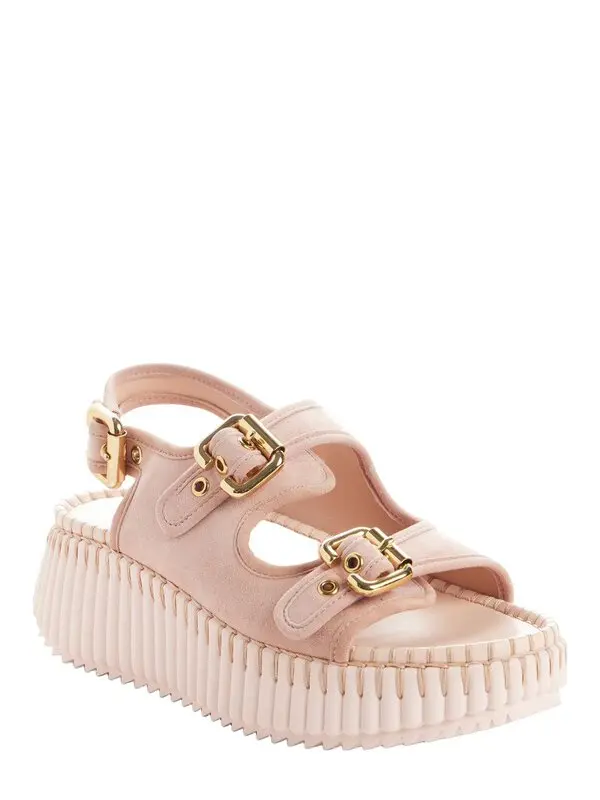 Chloé Nama Platform Sandal - Maple Pink