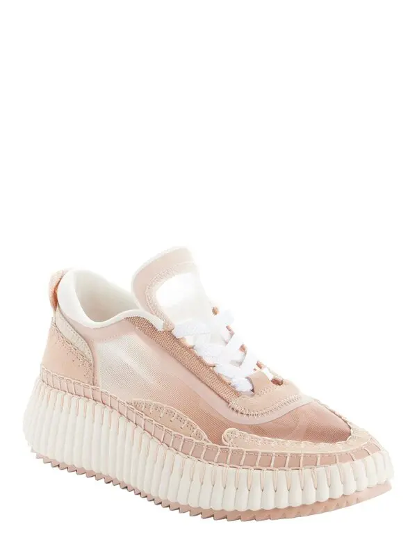 Chloé Nama Platform Sneakers - Blushy Beige