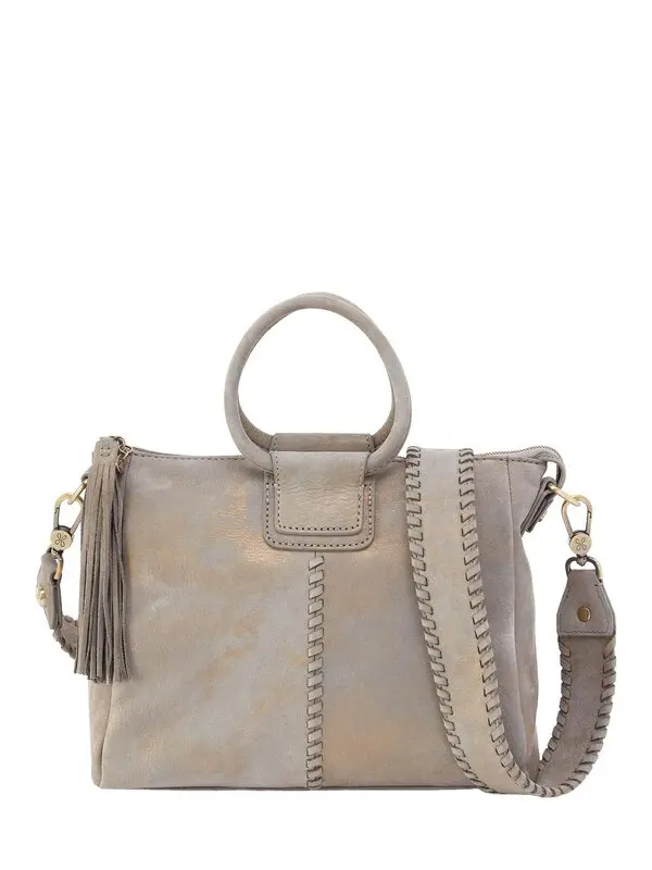 Hobo Medium Leather Satchel - Golden Granite