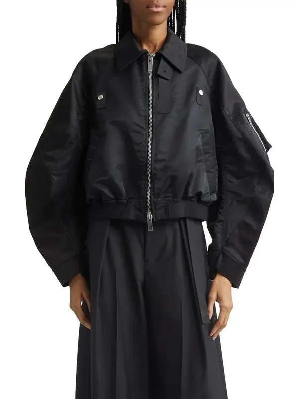 Sacai Cotton Chino X Nylon Twill Jacket - Black