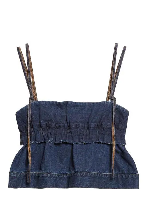 Sacai Crop Denim Camisole - Blue