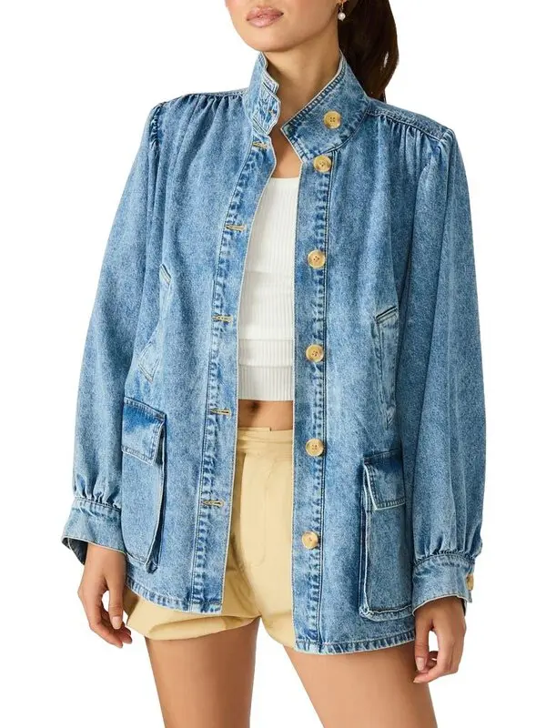 Steve Madden Marceline Denim Shirt Jacket - Forever Blue