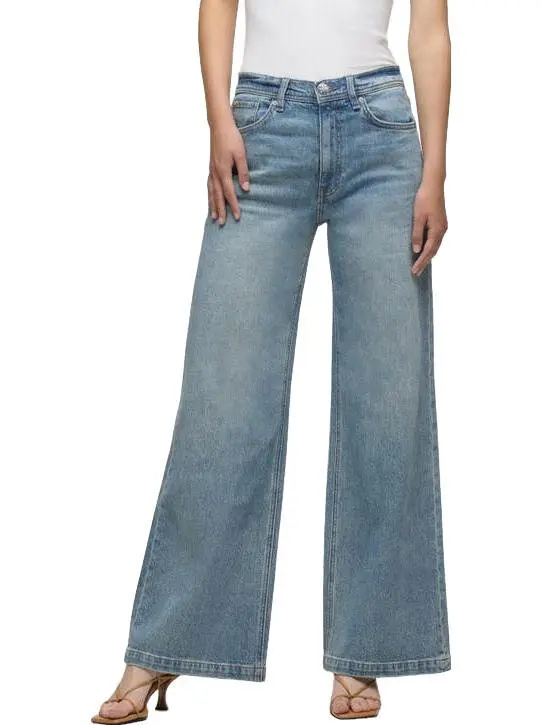 Hudson Jeans Jodie Loose Fit Wide Leg Jean With Flap - Snow Drops