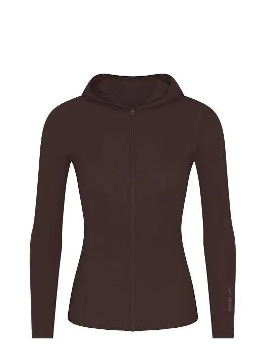 Nike X Skims Weightless Layers Zip Up Hoodie - Dark Roast