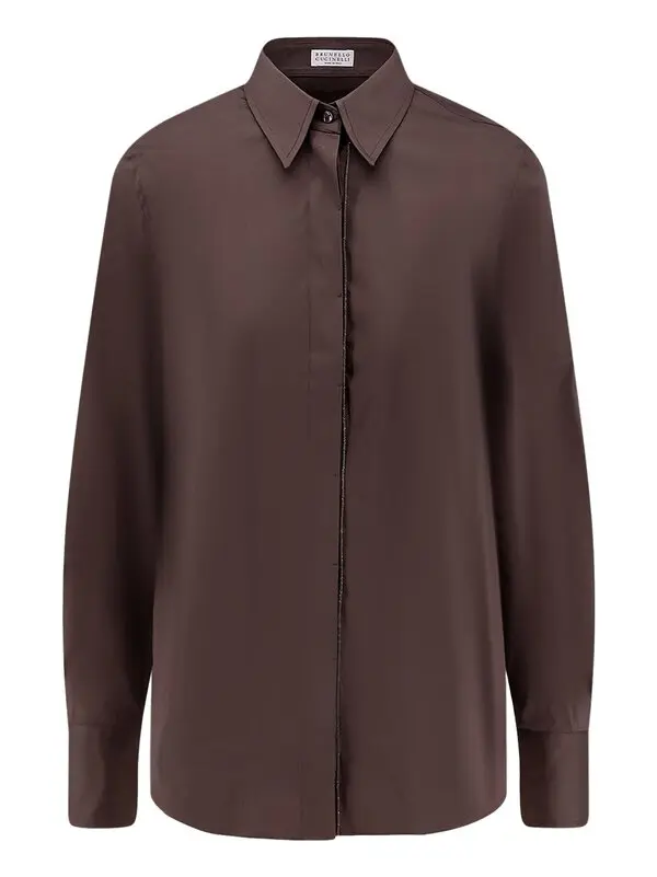 Brunello Cucinelli Cotton-blend Shirt - Brown