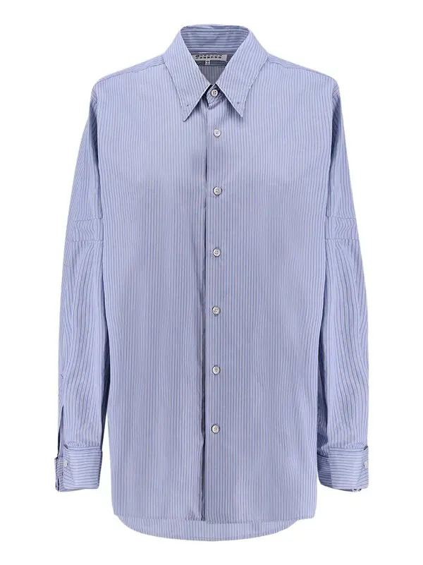 MAISON MARGIELA Striped Cotton Shirt - Blue