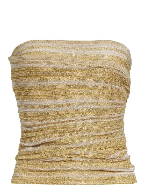 Missoni Viscose Blend Striped Top - Gold