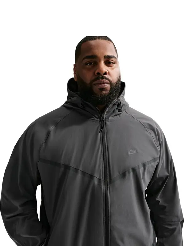 Nike Tech Dri-fit Woven Full-zip Windrunner Jacket - Grey