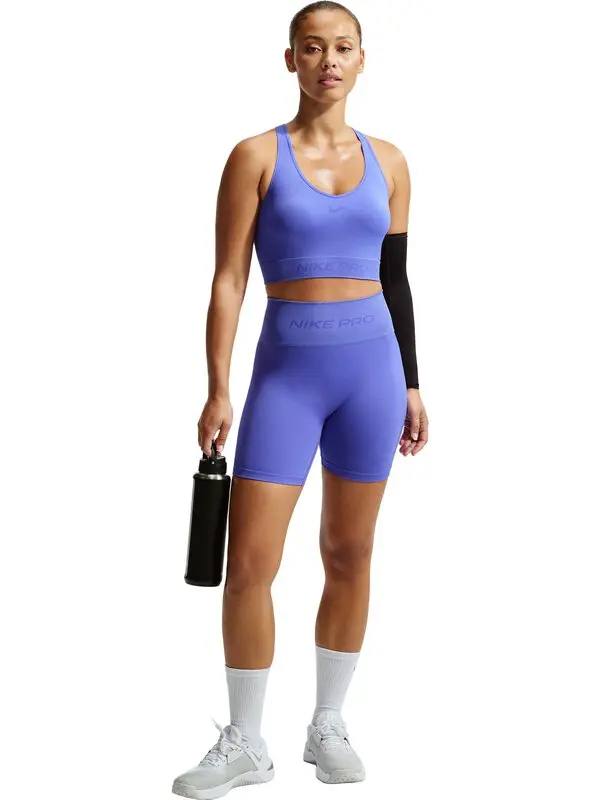 Nike Pro Seamless Dri-fit High-waisted 5" Biker Shorts - Blue