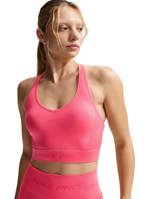 Nike Pro Seamless Dri-fit Cropped Tank Top - Pink