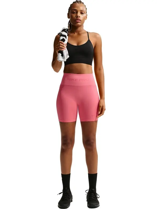 Nike Pro Seamless Dri-fit High-waisted 5" Biker Shorts - Pink