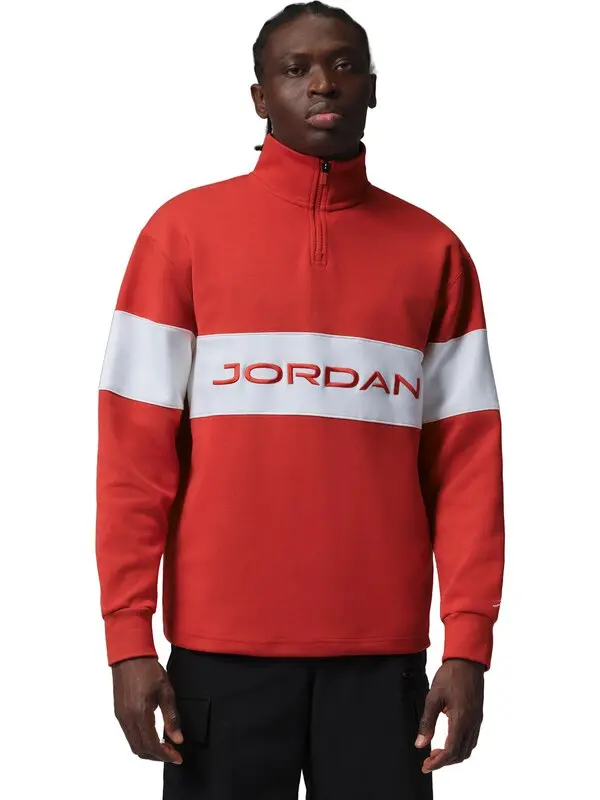 JORDAN Sport Dri-fit 1/4-zip Golf Top - Red
